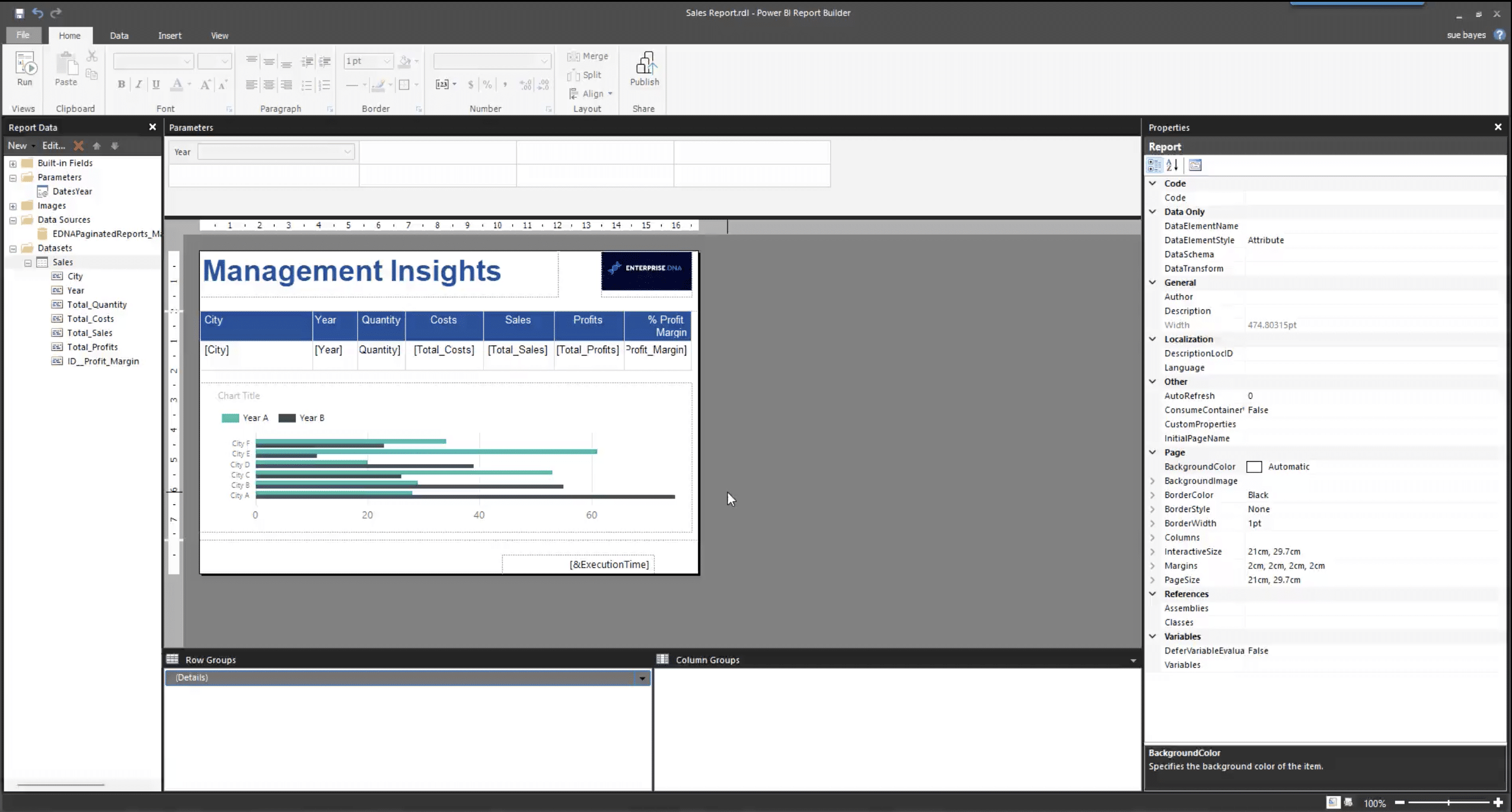 Report Builder In Power Bi Formatting Objects And Visualizations